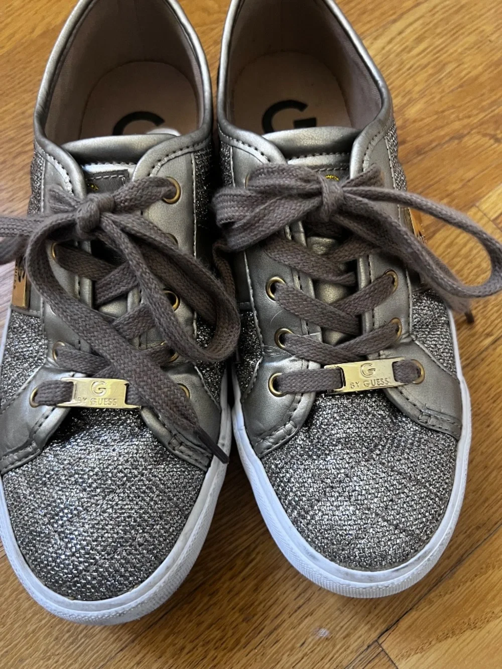 G by Guess | Shoes | Guess G By Guess Gold Sparkle Sneakers Size 7 ...